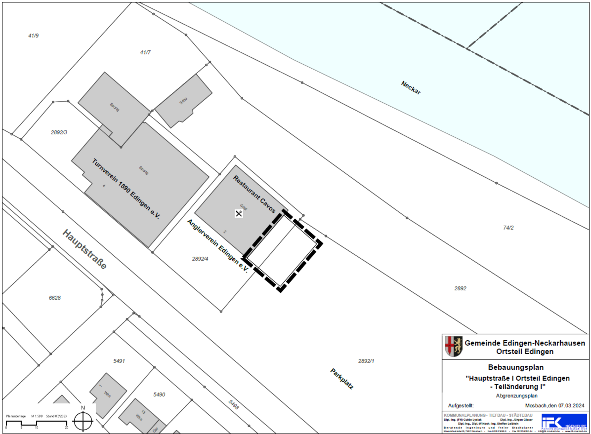 GEMEINDE EDINGEN-NECKARHAUSEN: Bebauungsplan „Hauptstraße I Ortsteil ...